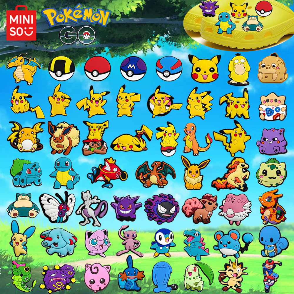 MINISO Pokemon Pikachu cartoon 1pcs DIY shoe charms Accessories buckle ...