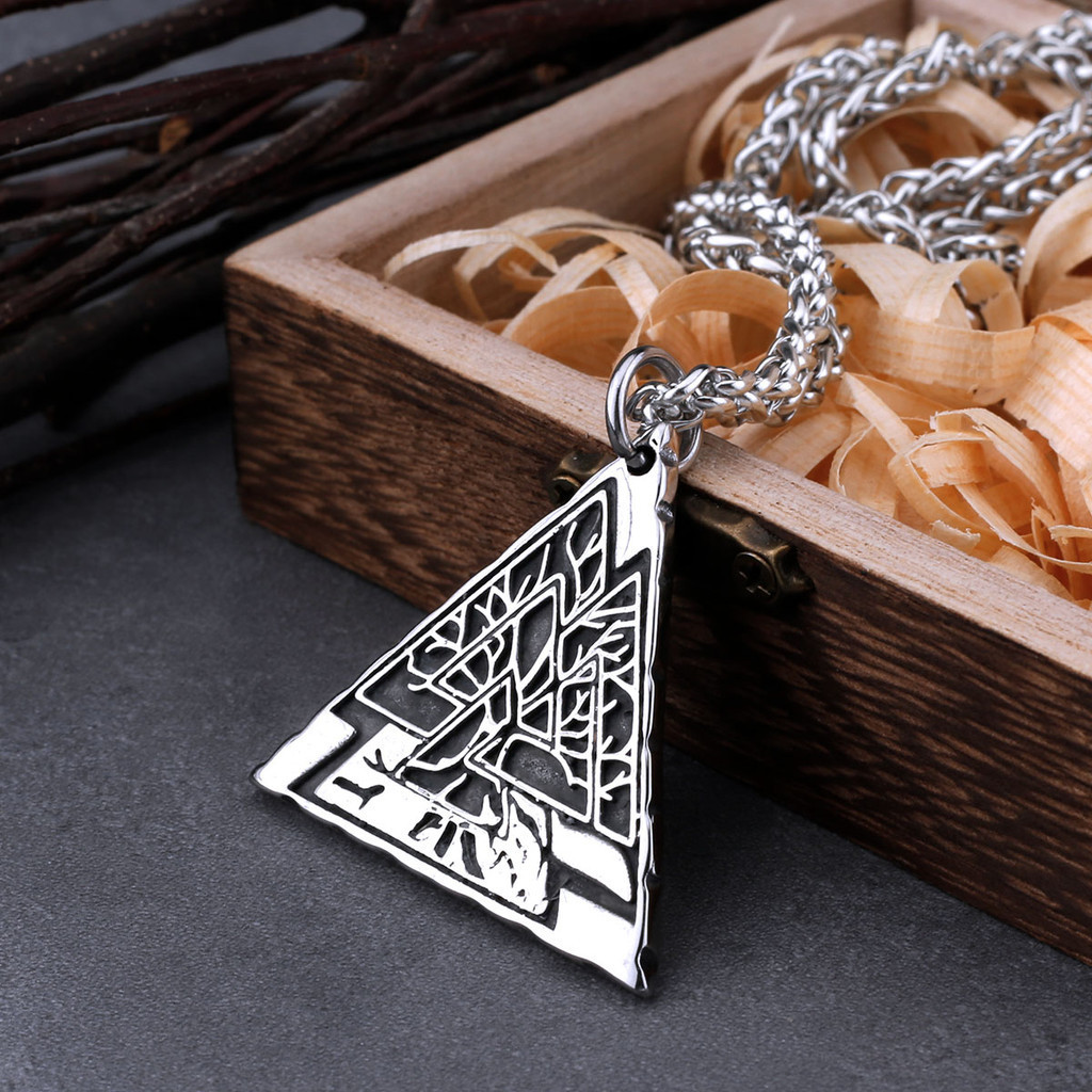 ☄Nordic Vikings Tree of Life Yggdrasil Necklace Men Stainless Steel ...