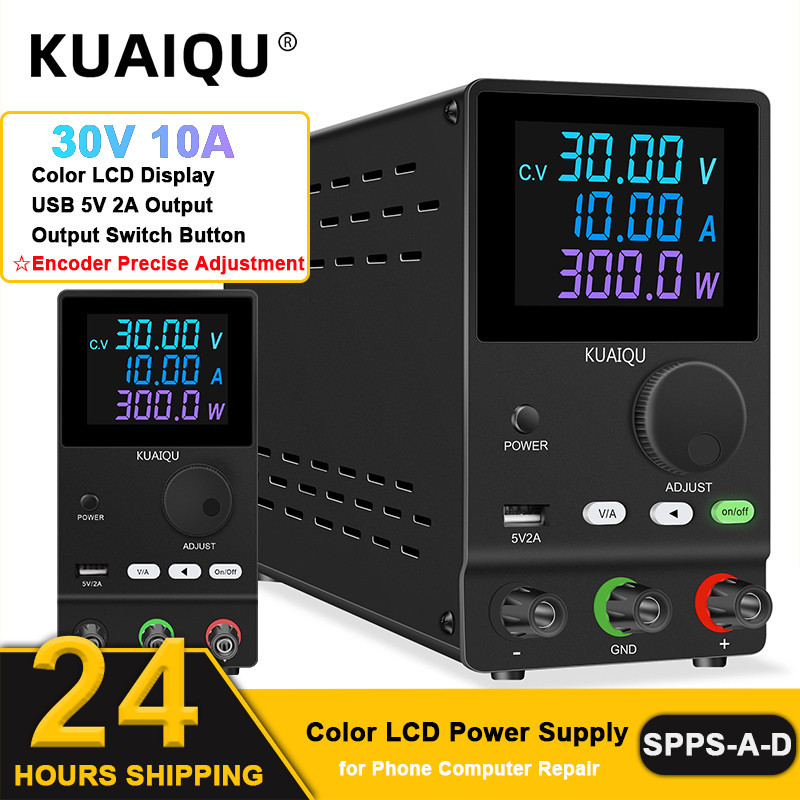 Color LCD Programmable Voltage Regulator 30V 10A Adjustable DC Power Supply 4-Digit USB 5V 2A ...