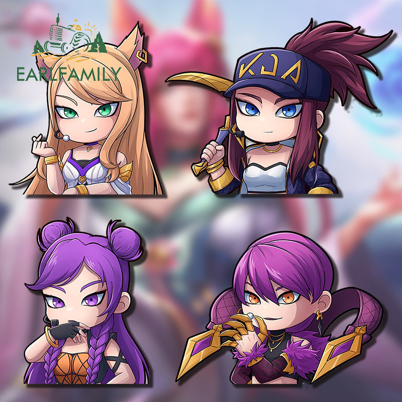 ️EARLFAMILY 13cm for KDA Chibi Half Body Karsa Ahri Akari Car Stickers ...