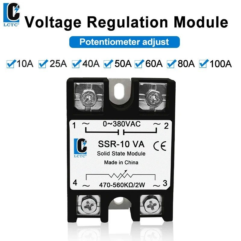 LCTC Single Phase Solid State Voltage Regulator VA Type Voltage Regulator Potentiometer Control ...