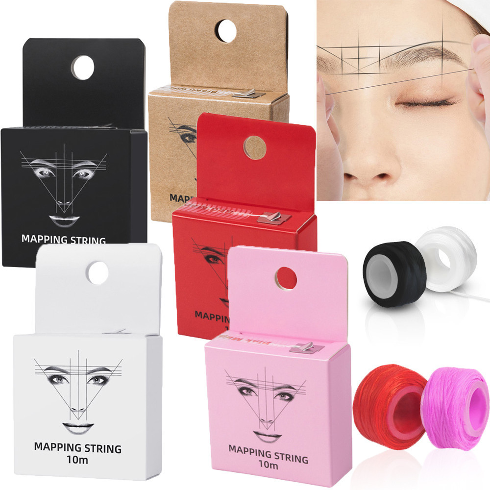 10m Eyebrow Marker Tattoo Microblading Mapping String Pre-Ink Eyebrow Drawing Auxiliary Line ...