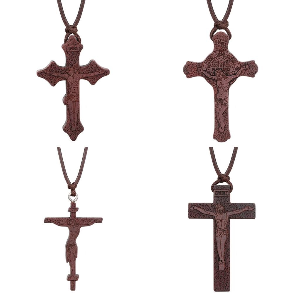 INRI Christian Orthodox Crucifix Jesus Pendant Necklaces for Men Red ...