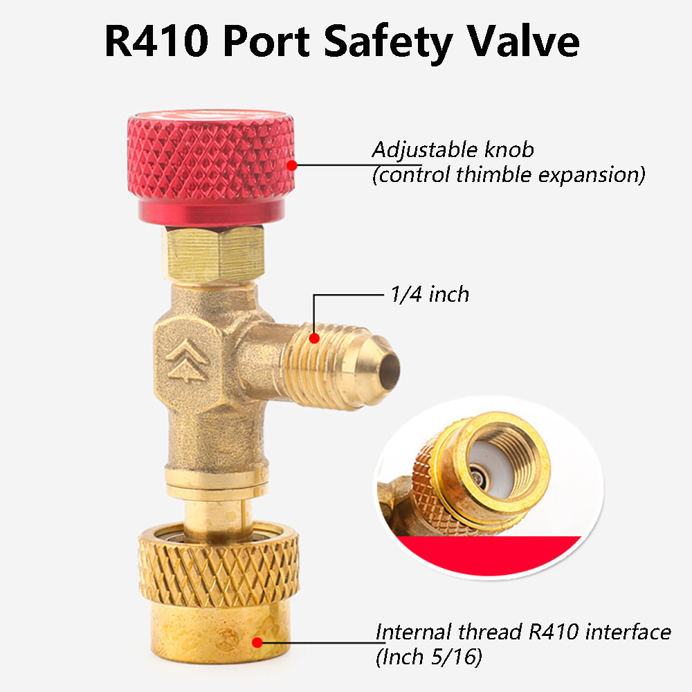 ~R410a R22 Refrigeration Tool Air Conditioning Safety Valve Adapter 1/4 ...