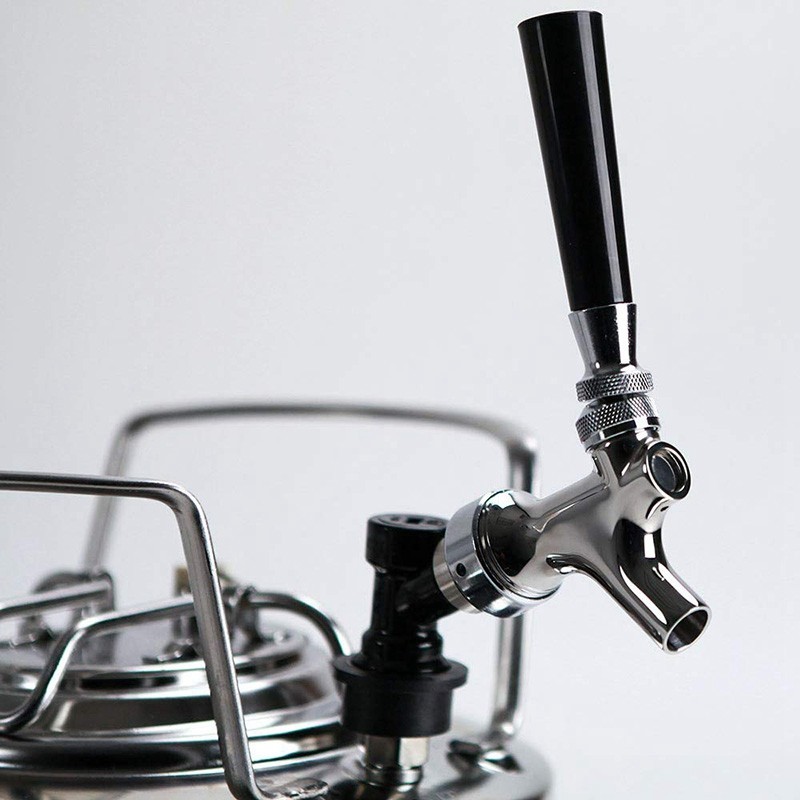 ♟Beer Tap Faucet With Ball Lock Liquid Quick Disconnect Chrome Plating ...