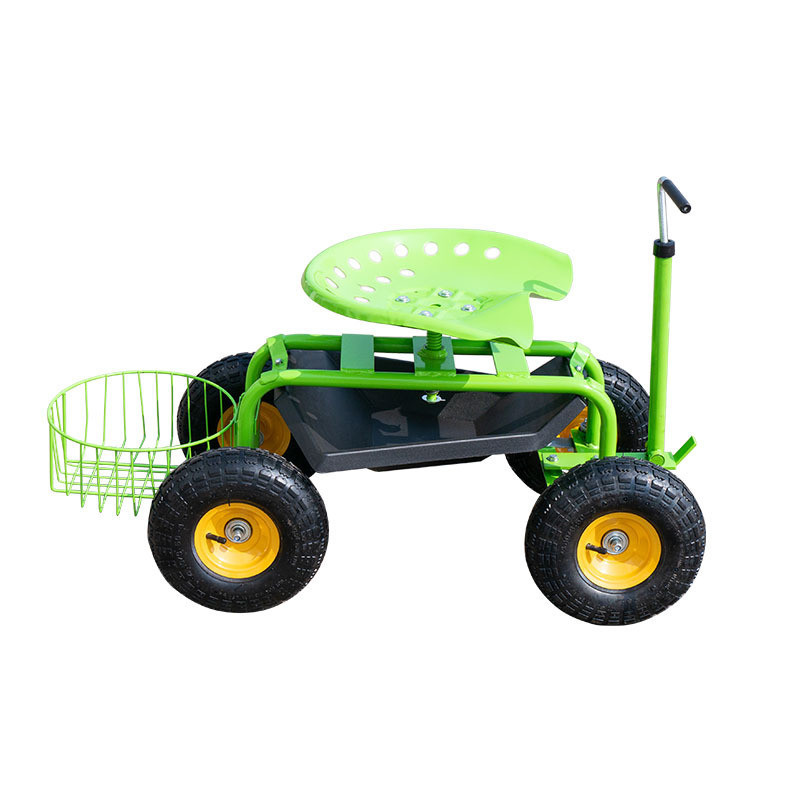 ☇Gardening stool moving car inflatable four-tire straight handle ...