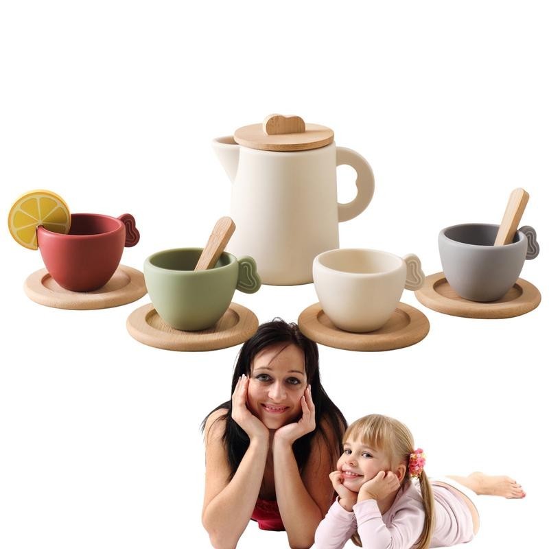 Tea Time Toys For Girls Wooden Pretend Play Simulation Game Set ...