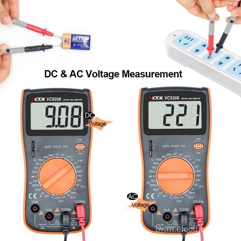 §Professional Multimeter VC9208 AC/DC 750V 1000V LCD Digital Mini ...