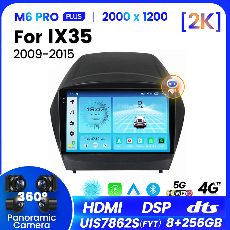 ⋌36EQ DTS DSP RDS 2K Touch Screen For Hyundai Tucson 2 LM IX35 2009 ...