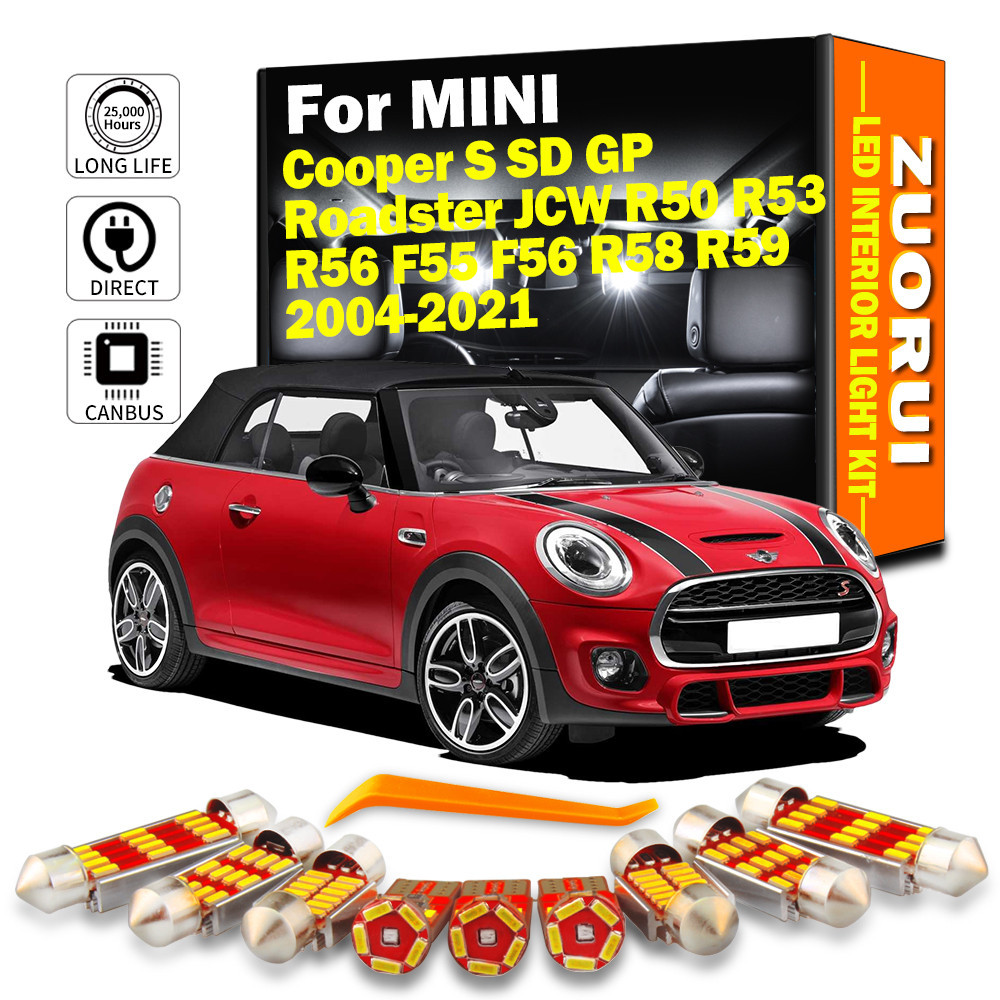웃LED Bulb Interior Map Dome Footwell Door Light Kit For MINI Cooper S ...