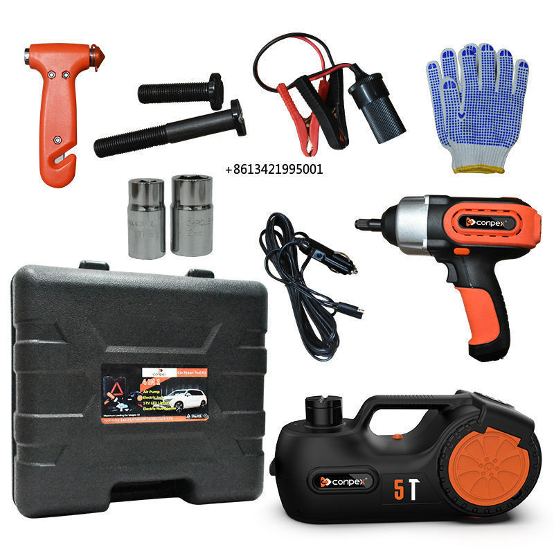 ☾TAWA quick 12V car jack kit electric wrench 5 ton lift electric car ...