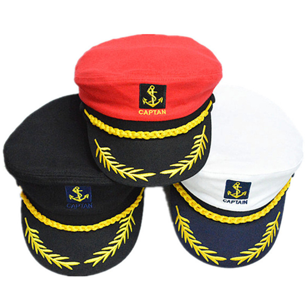 Adult Yacht Military Hats Boat Skipper Ship Sailor Captain Costume Hat ...