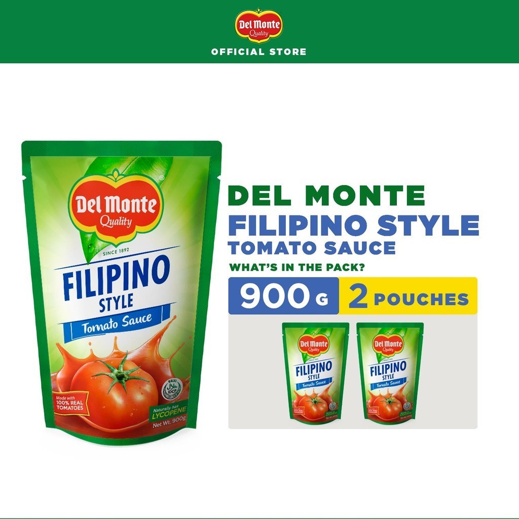 DEL MONTE Tomato Sauce Filipino Style Sauce 900g x2: w/ 100% real ...