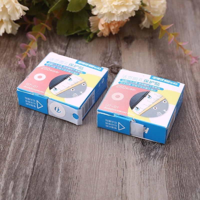 250 Pcs/Box Labels Self-Adhesive Hole Punch Protector Loose-Leaf Paper ...