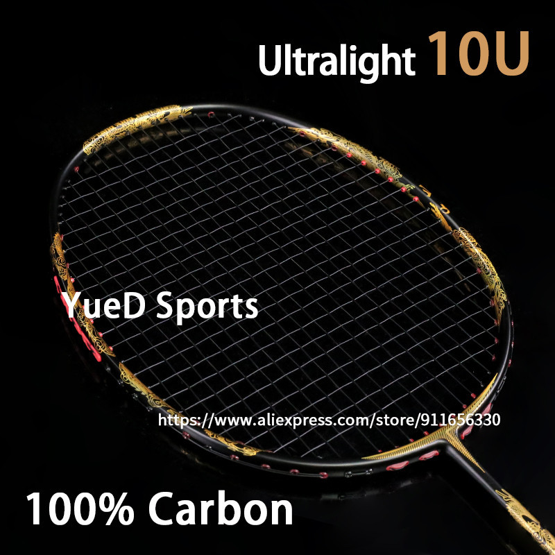 1PCS Dragon Print Ultraligh 10U 100% Full Carbon Fiber Badminton ...