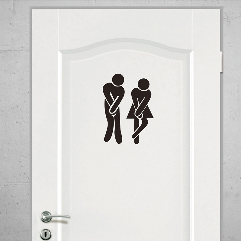 Toilet Sticker Funny Bathroom Sticker Removable WC Door Sticker ...