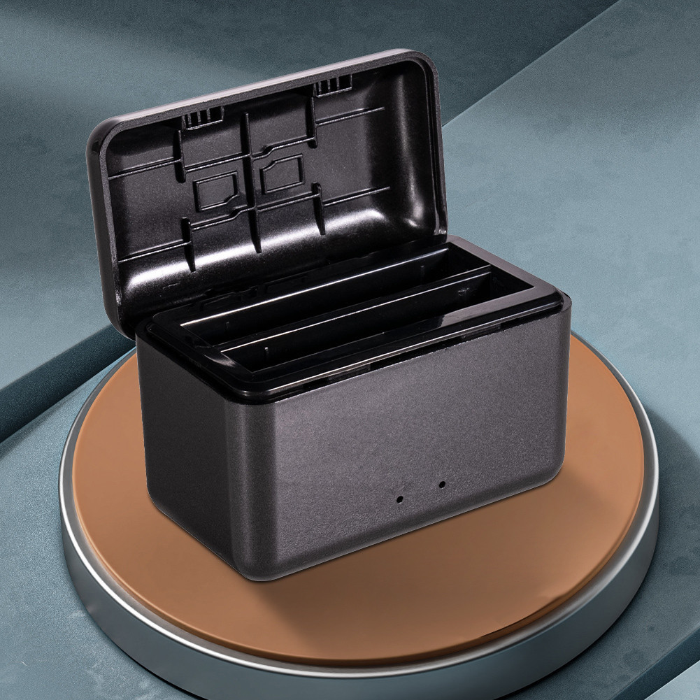 ♝Dual Channel Battery Charging Box with Micro SD Card Slot Battery ...