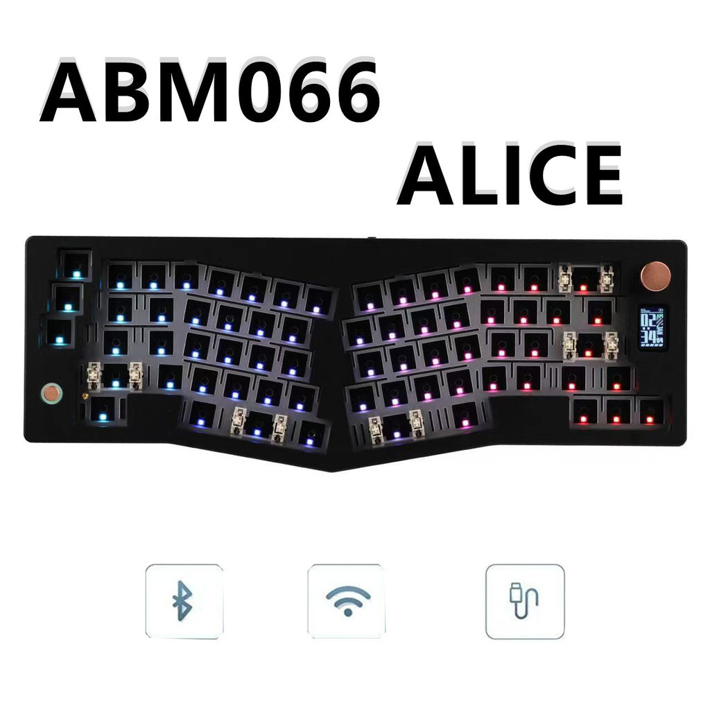 웃ABM066 Mechanical Keyboard Kit Alice-layout VIA-programmable Hot ...