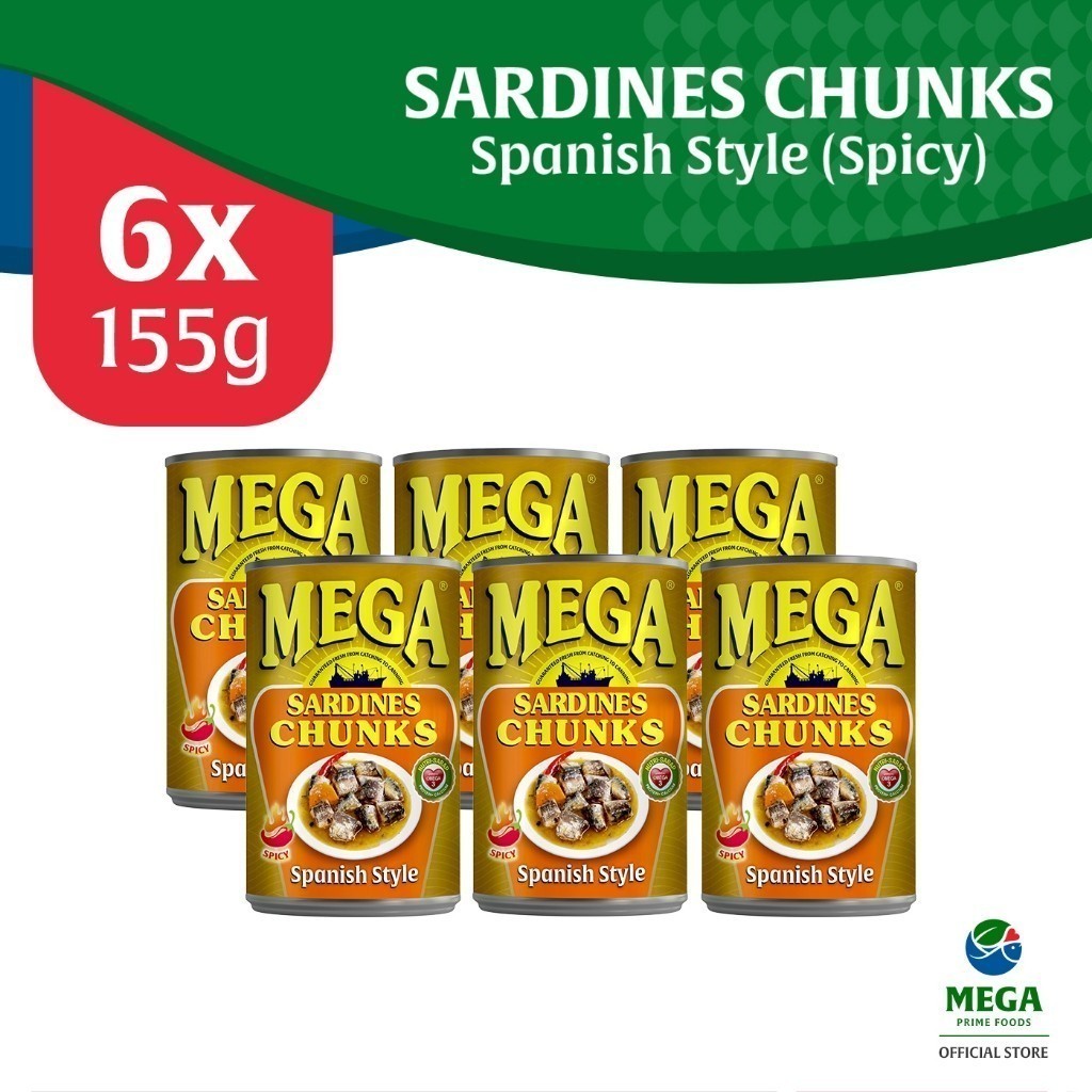 Mega Sardines Chunks Spanish Style 155g (Spicy) by 6's | Shopee Philippines