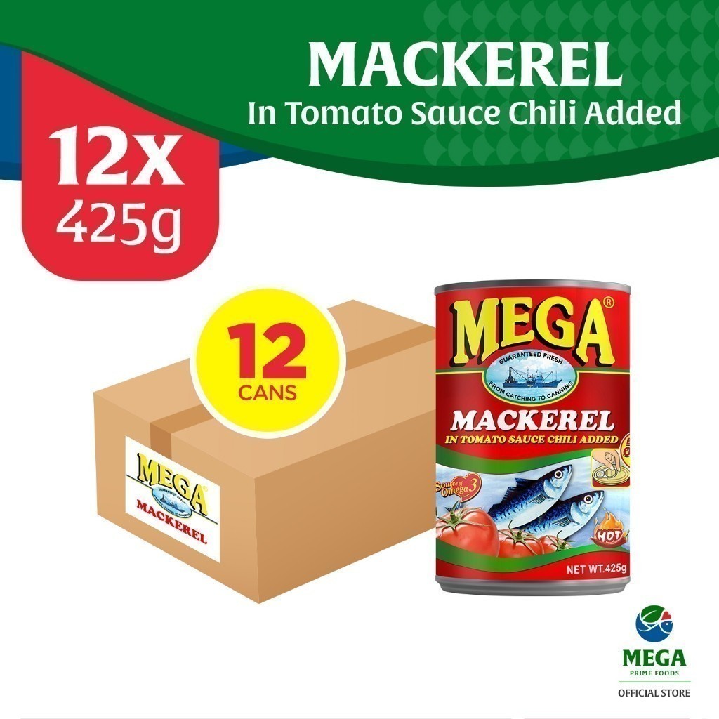 Mega Mackerel In Tomato Sauce W/ Chili Added 425G By 12'S | Shopee ...