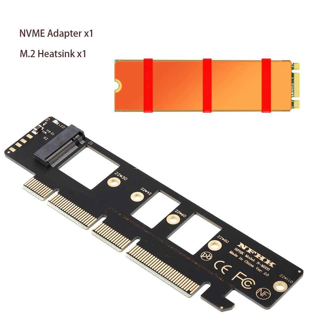 ☄PCIe To NVMe Adapter with Copper SSD Heatsink Cooler, 64Gbps M.2 Ssd ...