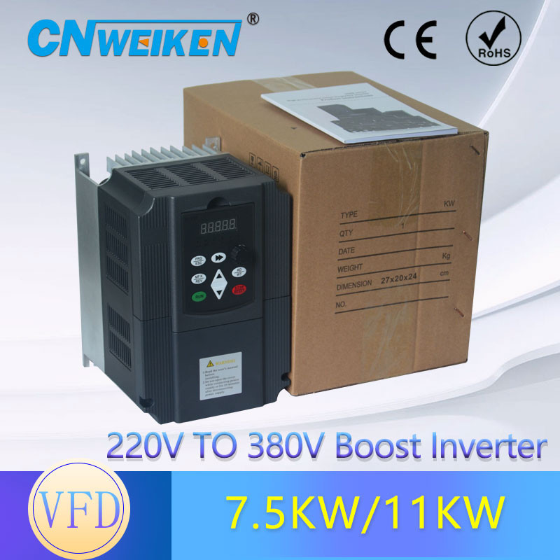 ~11KW 400HZ VFD Inverter Frequency converter single phase 220v input to 3phase 380v output 25A%y ...
