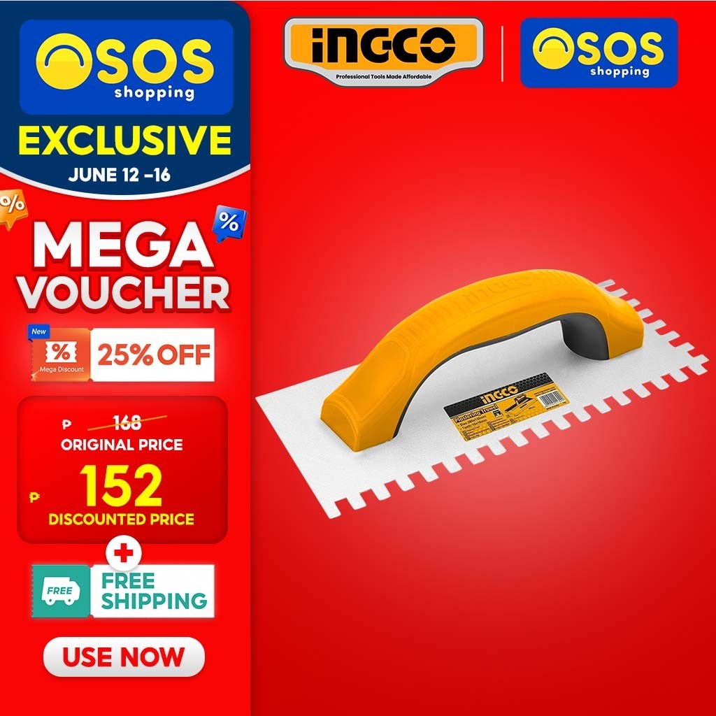 Ingco Plastering Trowel with Teeth (SS) 230x100mm ING-HT *OSOS ...