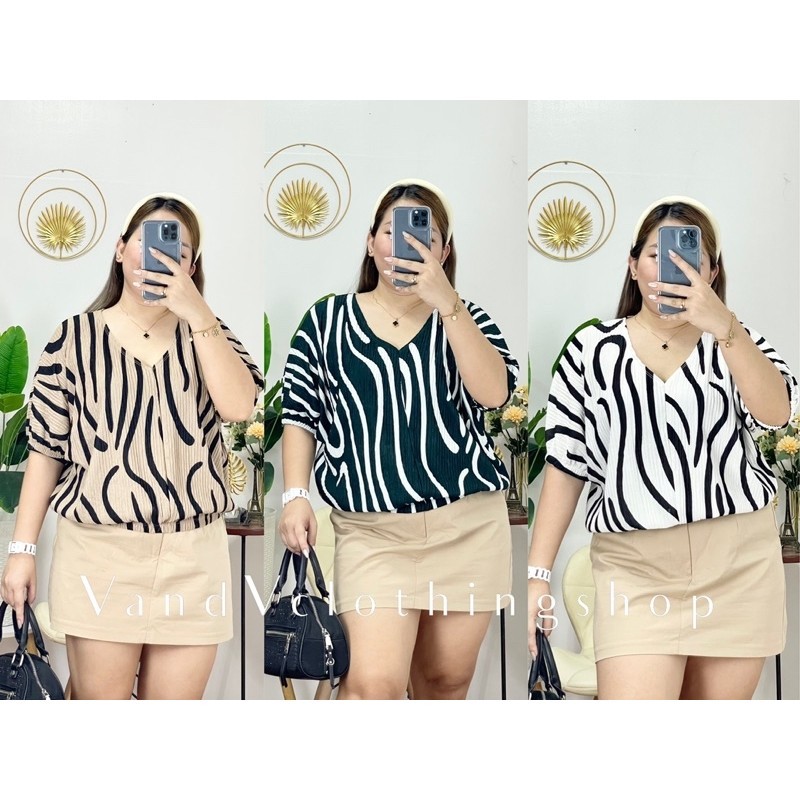 BATWING TOPS(JADE TOPS)BARK CREPE PRINTED 169 PESOS ONLY | Shopee ...