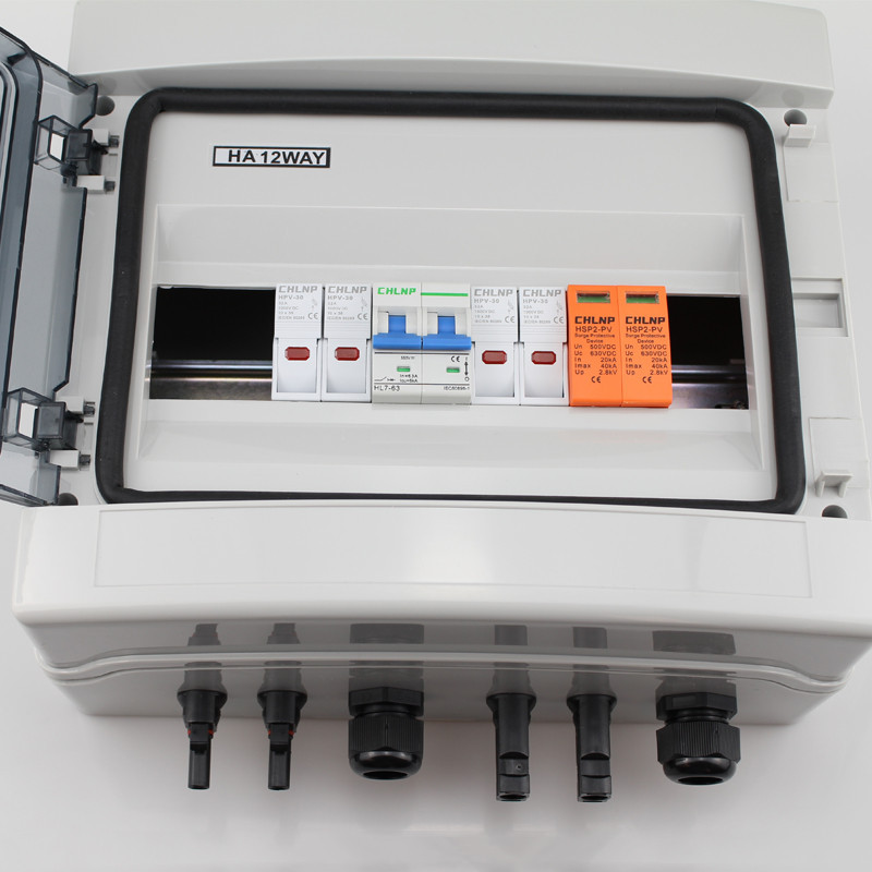 ☍2 strings 2in 1out DC500V with MC 4 connector solar PV combiner box ...