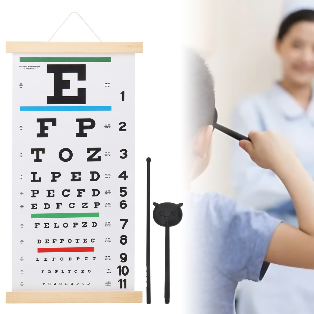 웃3pcs/pack Eye Charts Non-Reflective Visual Acuity Test Wall Chart Eye ...