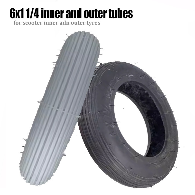 ☟6 inch gray black tire Motorized scooter 6x1 1/4 inner tube outer ...