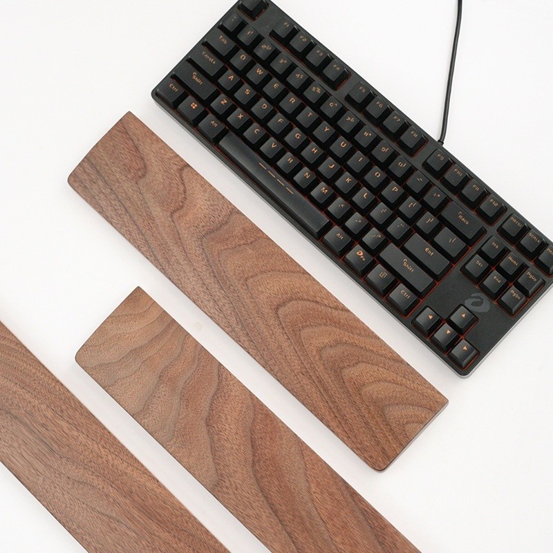 Walnut Wooden Keyboard Wrist Rest Ergonomic Gaming Desk Wrist Pad ...
