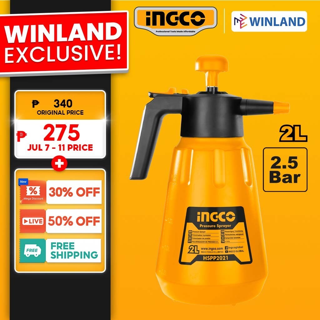 Ingco by Winland THICK 2L Pressure Chemical Water Pump Sprayer ...