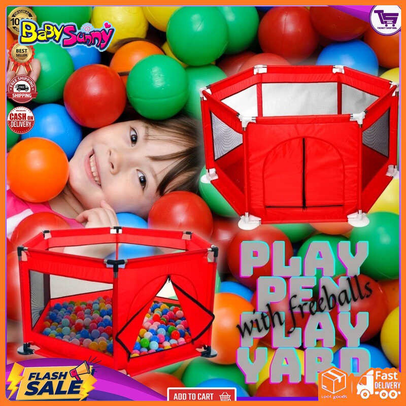 Baby playpen, toddler crawl pad guardrail with 20pcs freebie balls Kids ...