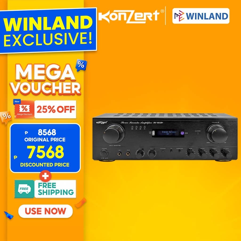 Konzert by Winland 500W x 2 Karaoke Amplifier with USB/SD, FM Radio ...