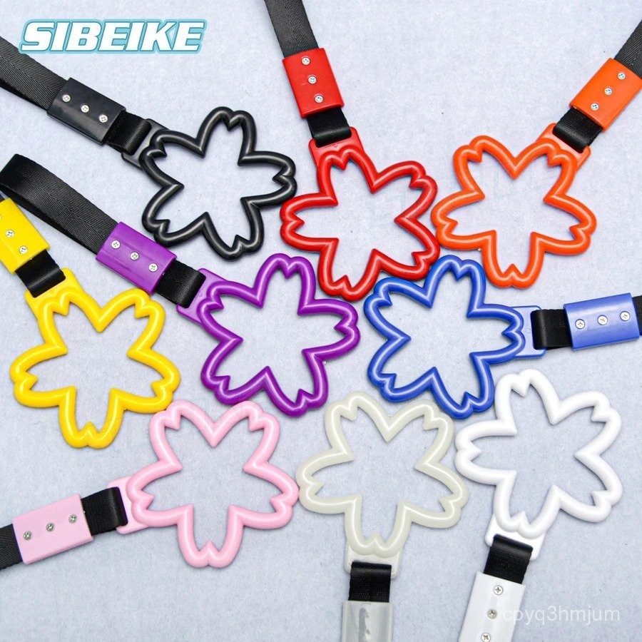 JDM Car Accessories Tsurikawa Ring Sakura Flower Style Nylon Strap ...