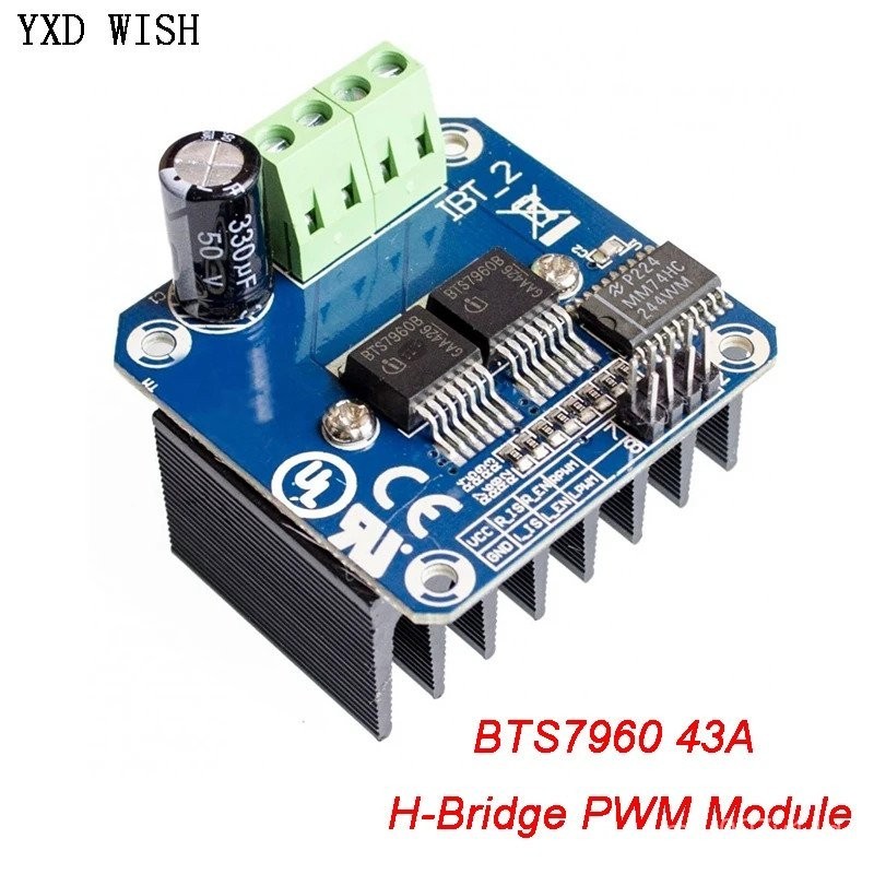 Double BTS7960 Stepper Motor Driver Module BTS7960B DC 43A PWM Motor ...