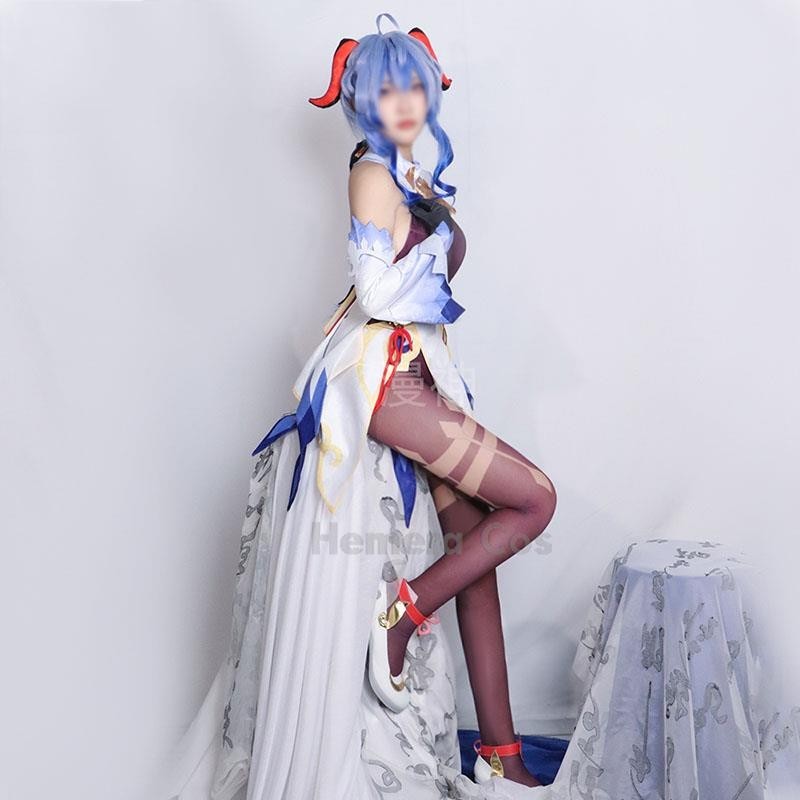 Genshin Impact Ganyu Cosplay Costume Gan yu Cosplay Shoes Ganyu Horns ...