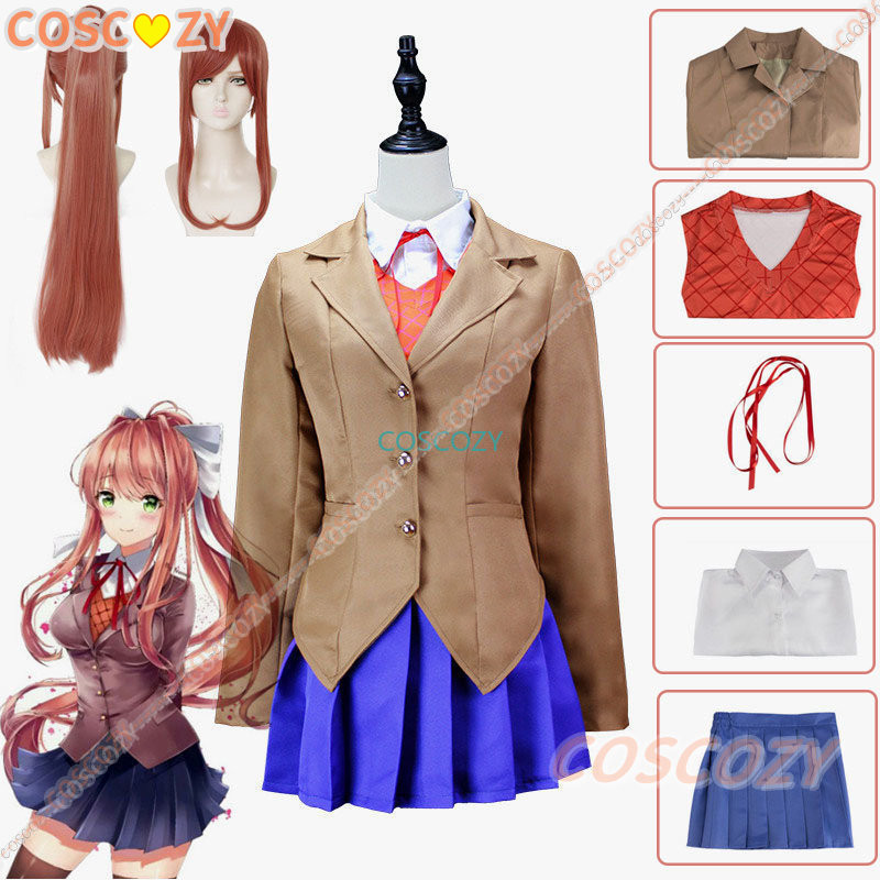 ☀Anime Doki Doki Literature Club Monika Cosplay Sayori Yuri Natsuki ...
