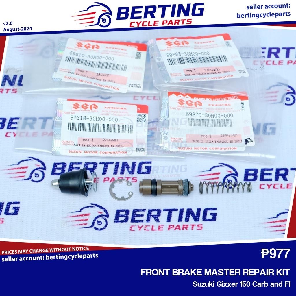 SGP FRONT BRAKE MASTER REPAIR KIT Suzuki Gixxer 150 Carb and FI Genuine ...