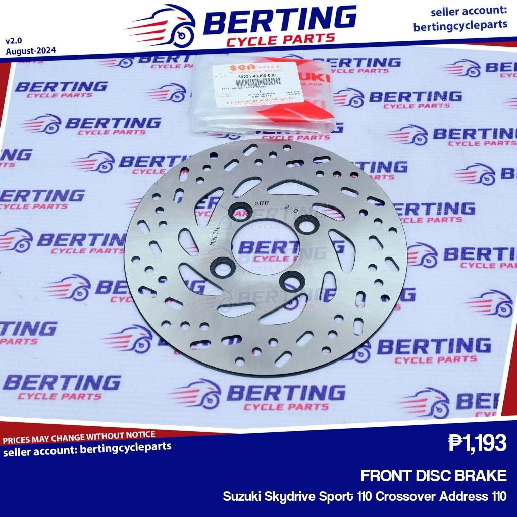 SGP FRONT DISC BRAKE Suzuki Skydrive Sport 110 Crossover Address 110 ...