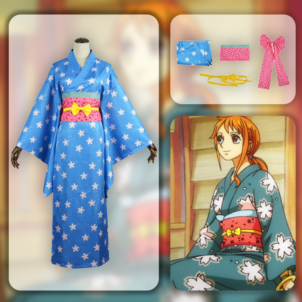 ~Anime Piece Cos Nami Cosplay Costume Outfits Fantasy Yukata ...