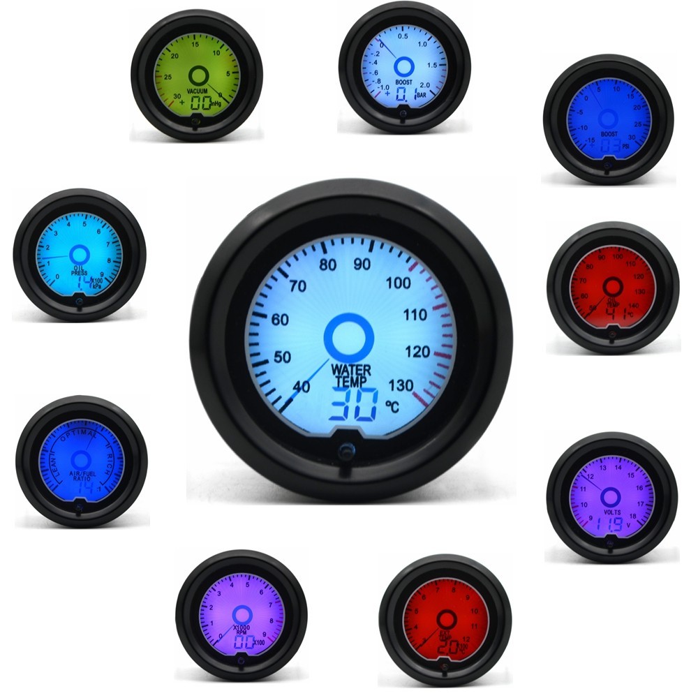 웃2\" LED Car Meter Oil Pressure Vacuum Turbo Boost Exhaust Gas Temp RPM ...