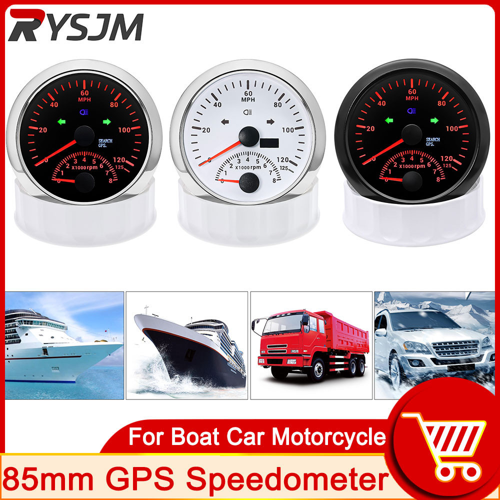 ⚔NEW 85MM GPS Speedometer Tachometer for Motorcycle Marine Boat Car 125 ...