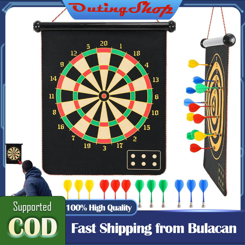 Dart Board Magnetic Dart Board Set Double-Sided Dart Board Set with 4 ...