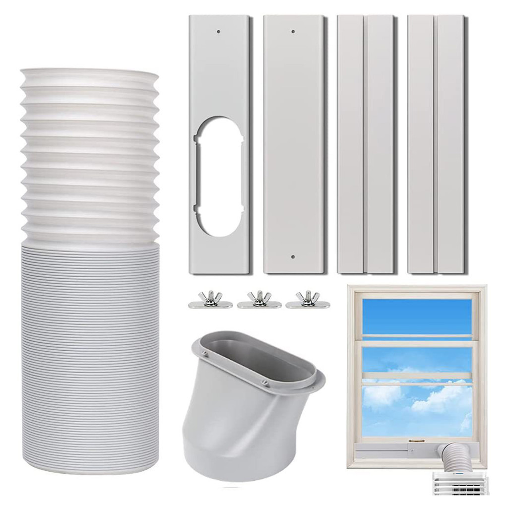 Portable Air Conditioner Window Vent Kit AC Exhaust Hose Universal Duct ...