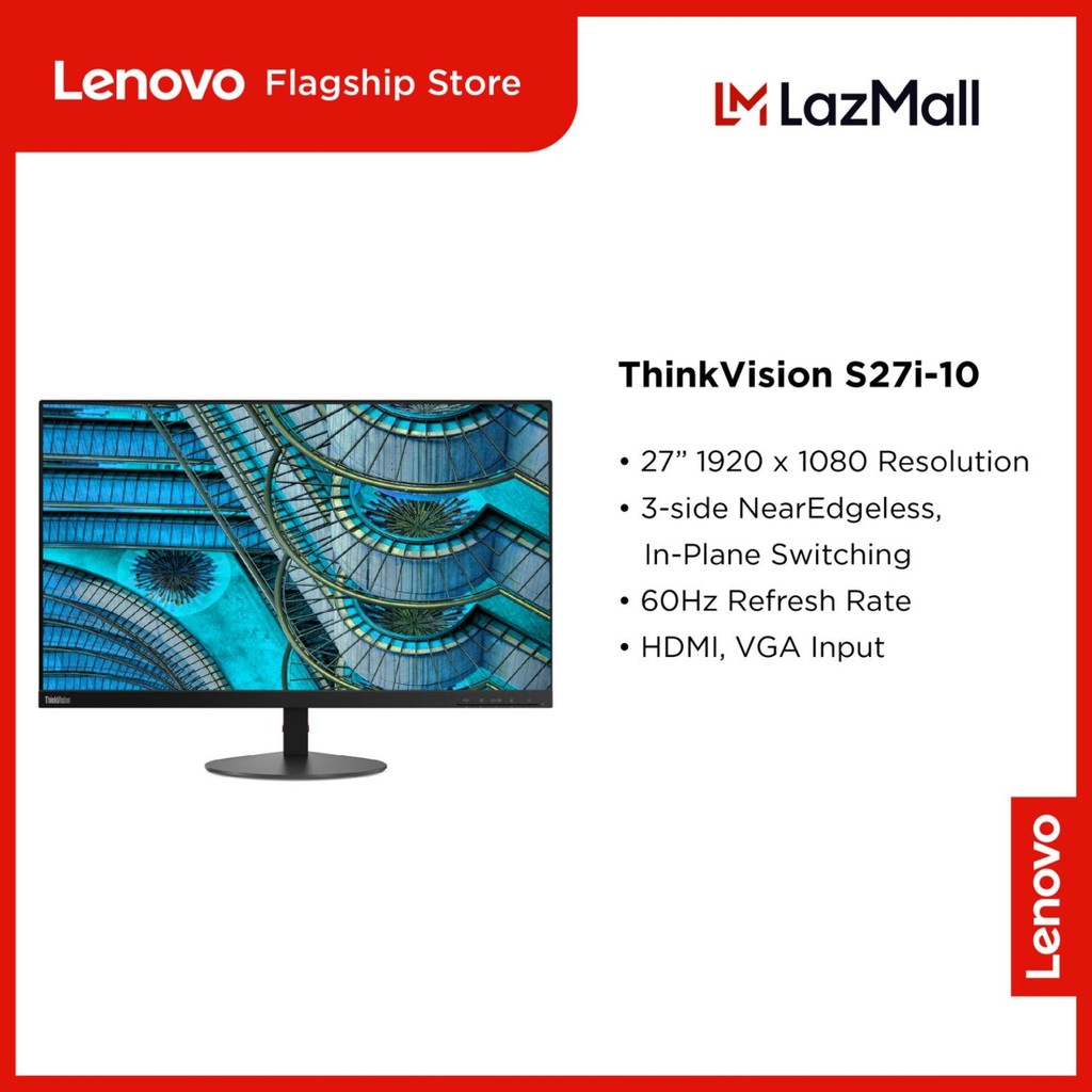 LENOVO THINKVISION MONITOR S27I-10 61C7KAR1WW 27" IPS 16:9 1920x1080 4 ...