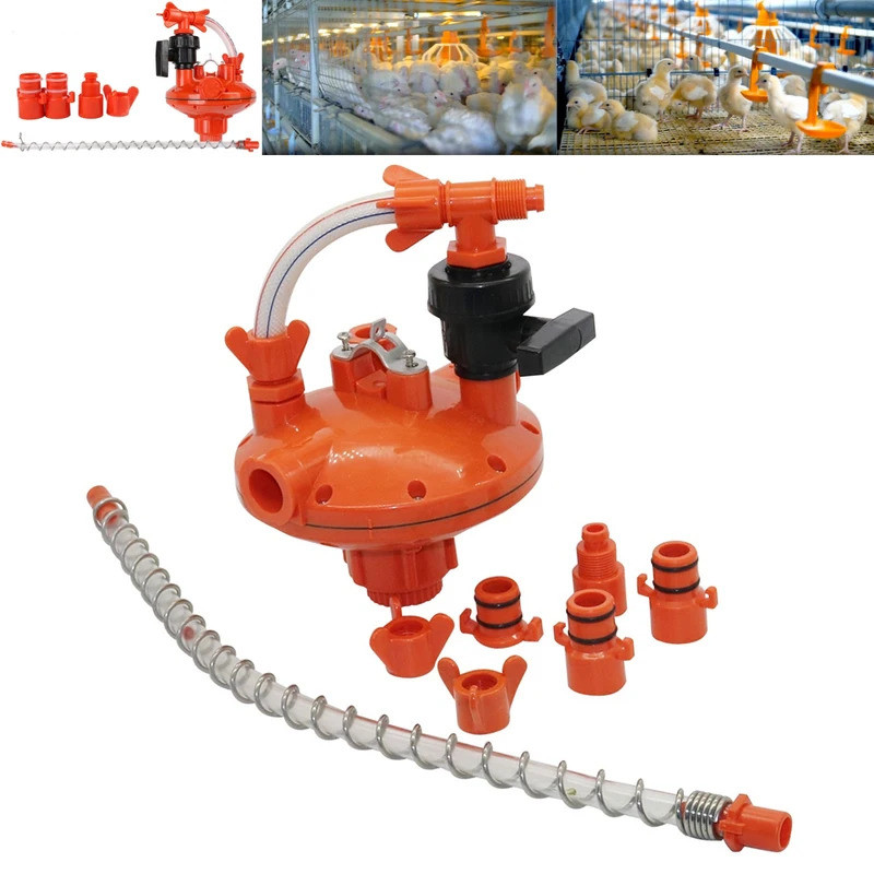 Ⓤ1 Set Chicken Duck Drinking Water System Regulator Poultry Water Line ...