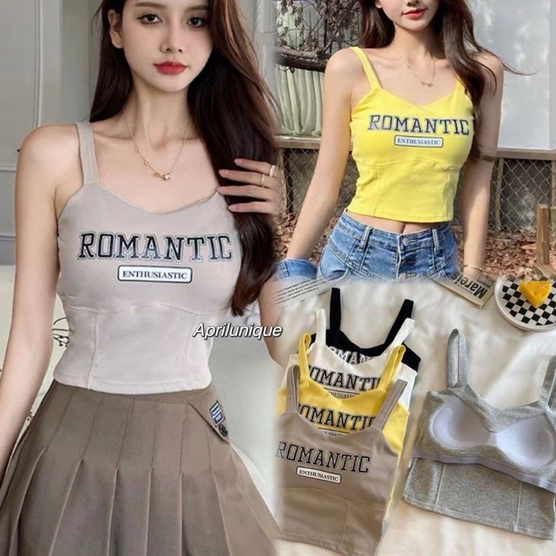 #351 Hottie Sweet Girl Cotton Padded Camisoles Top Romantic Backless ...