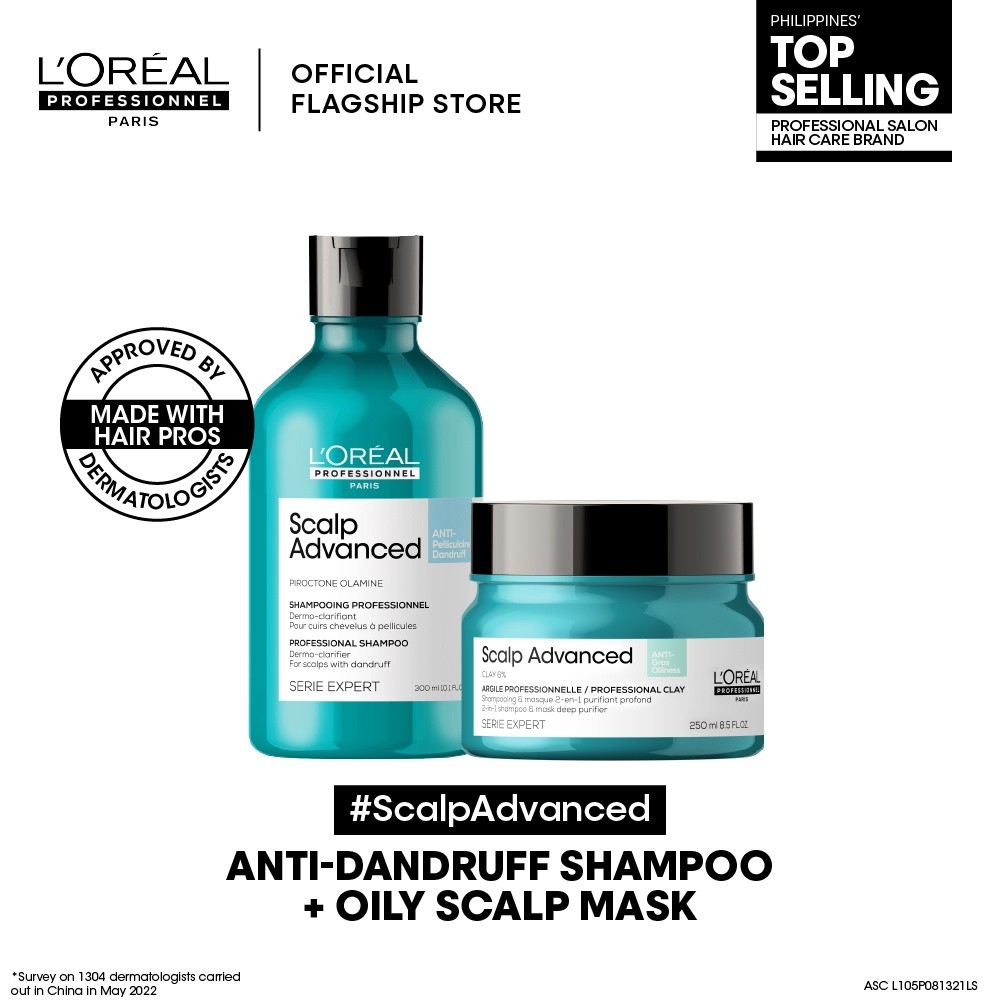 LOreal Professionnel Scalp Advanced Anti-Dandruff Shampoo and 2-in-1 ...